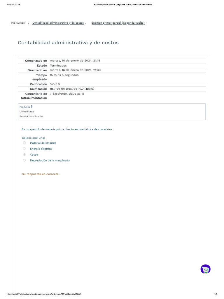 Examen Primer Parcial (Segunda Vuelta) - Revisión Del Intento | PDF | Negocios económicos | Business