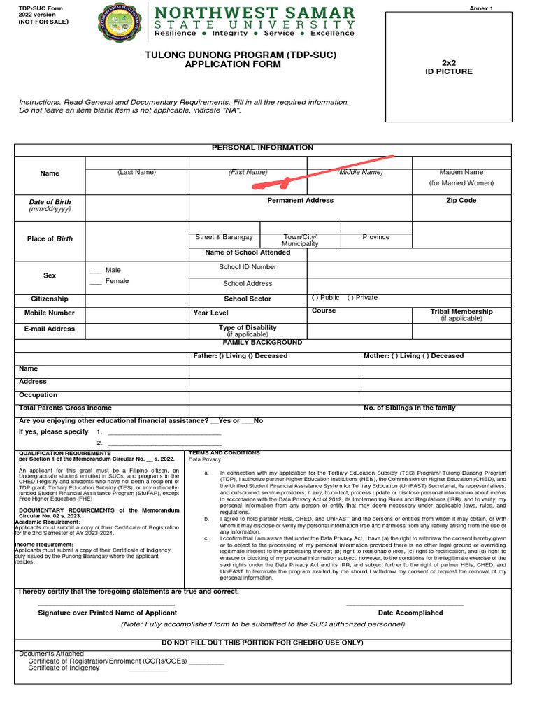 Tulong Dunong Program Application Form | PDF | Justice | Crime & Violence