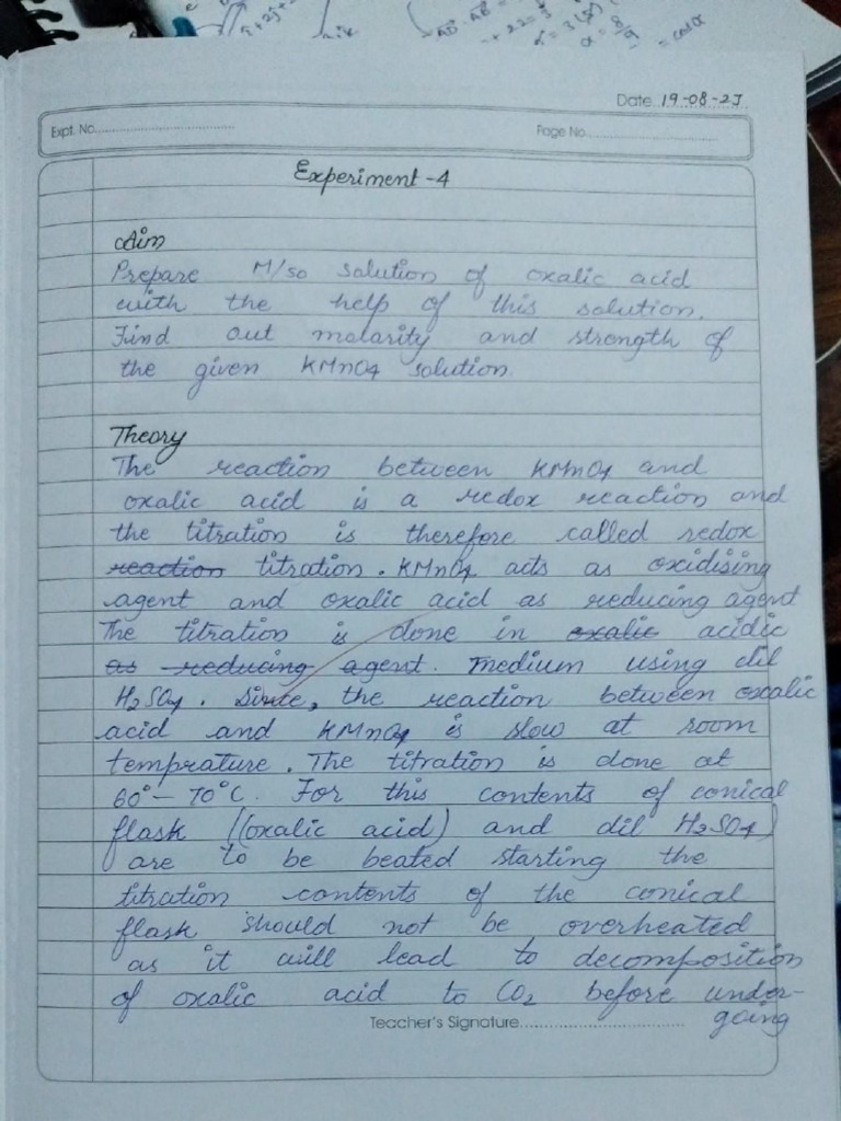 Chemistry Practicals | PDF