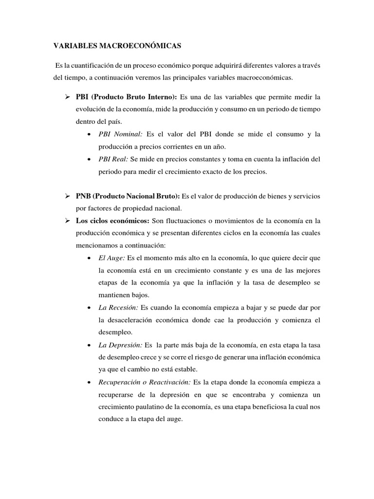 Variables Economicas | PDF | Inflación | Tipo de cambio