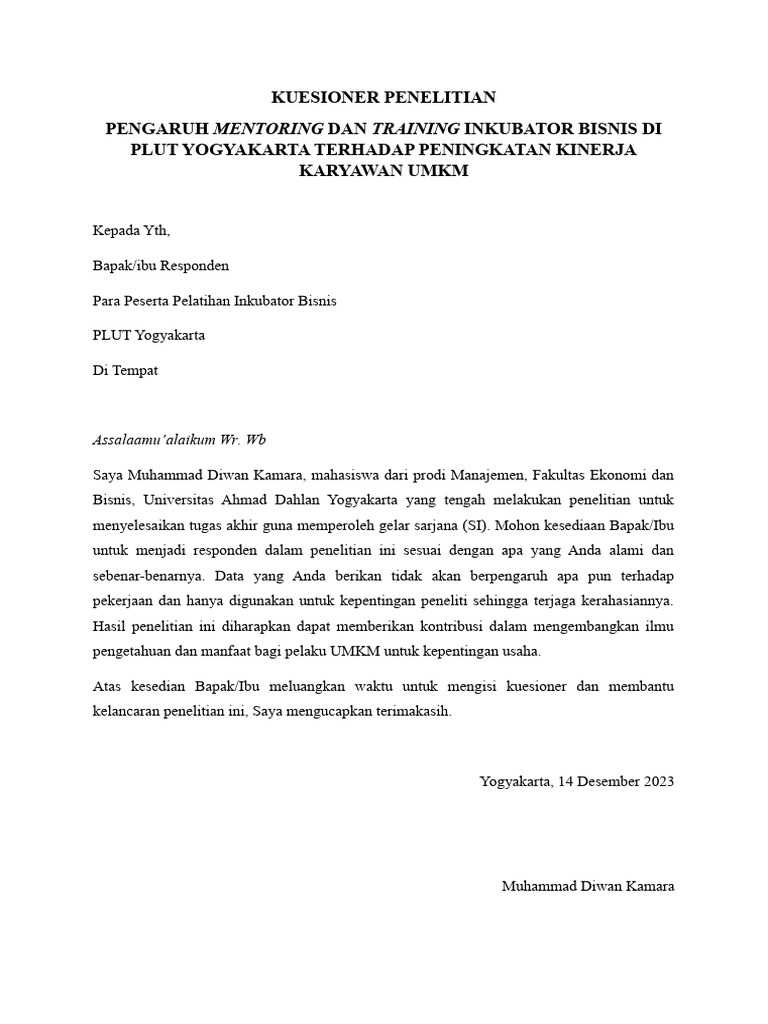 Pengaruh Mentoring dan Training UMKM | PDF