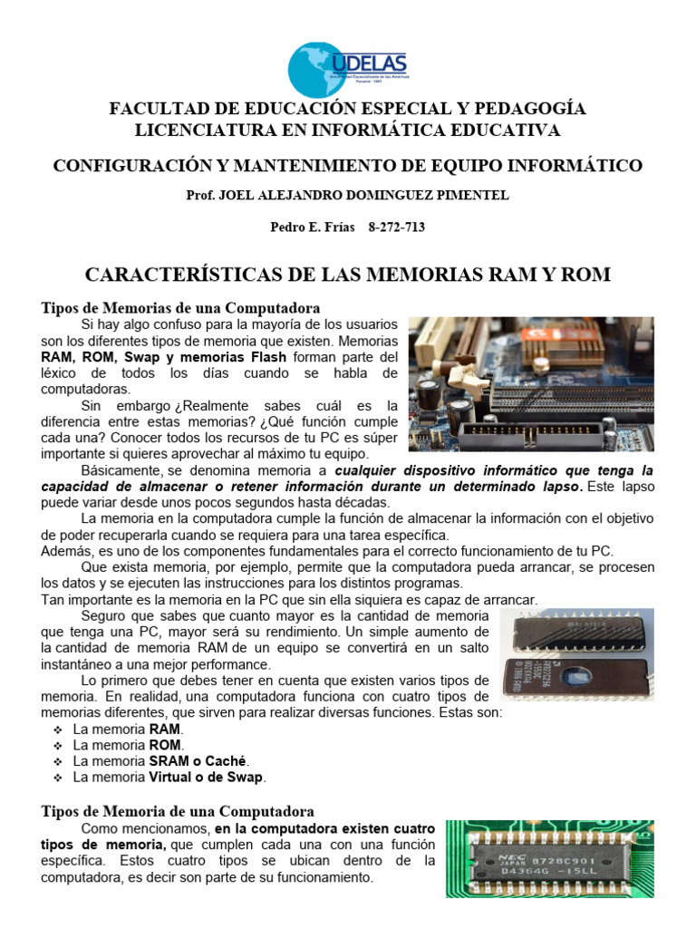 Memorias Ram y Rom | PDF | Memoria de acceso aleatorio | Memoria de ...