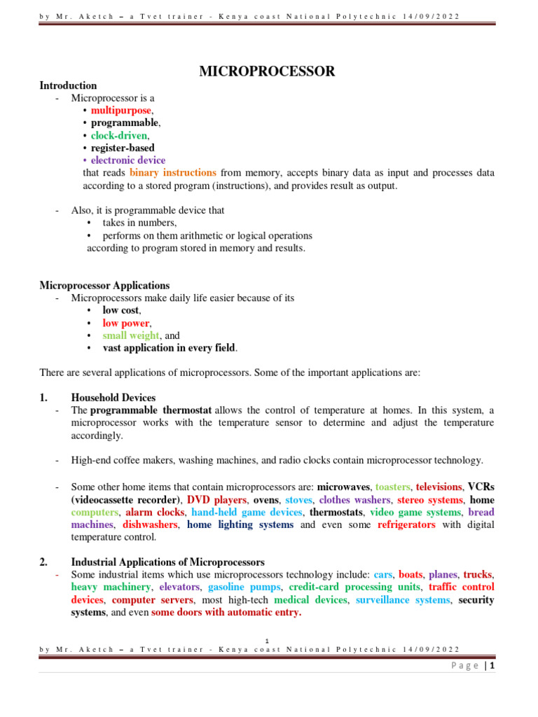 Microprocessor - Introduction | PDF | Central Processing Unit ... Microprocessor - Introduction | PDF | Central Processing Unit ...