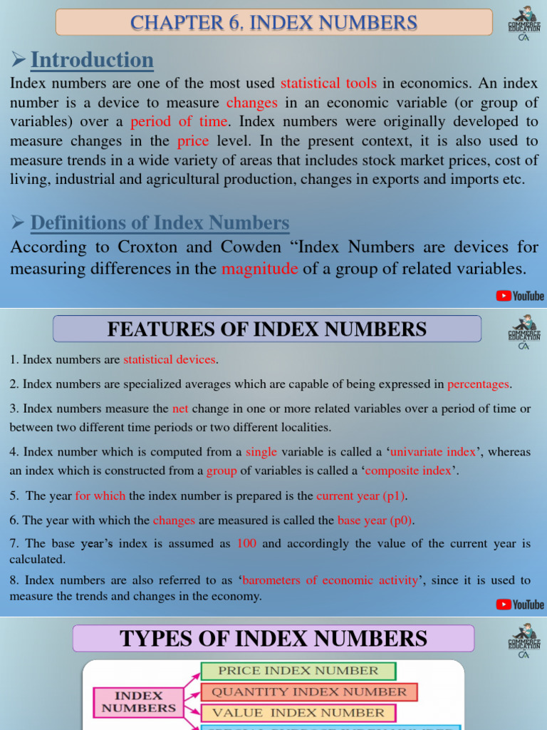 Chapter 6 Index Number PPT | PDF | Cost Of Living | Index (Economics)