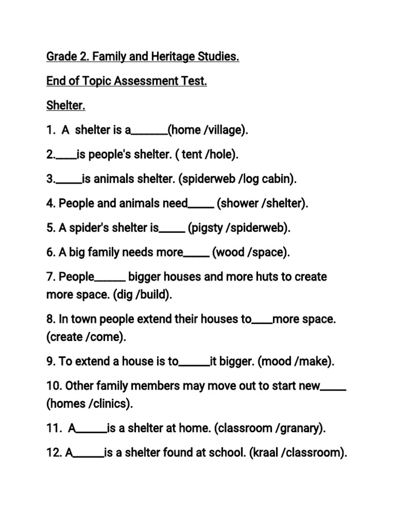 Grade 2 Assessment Test | PDF