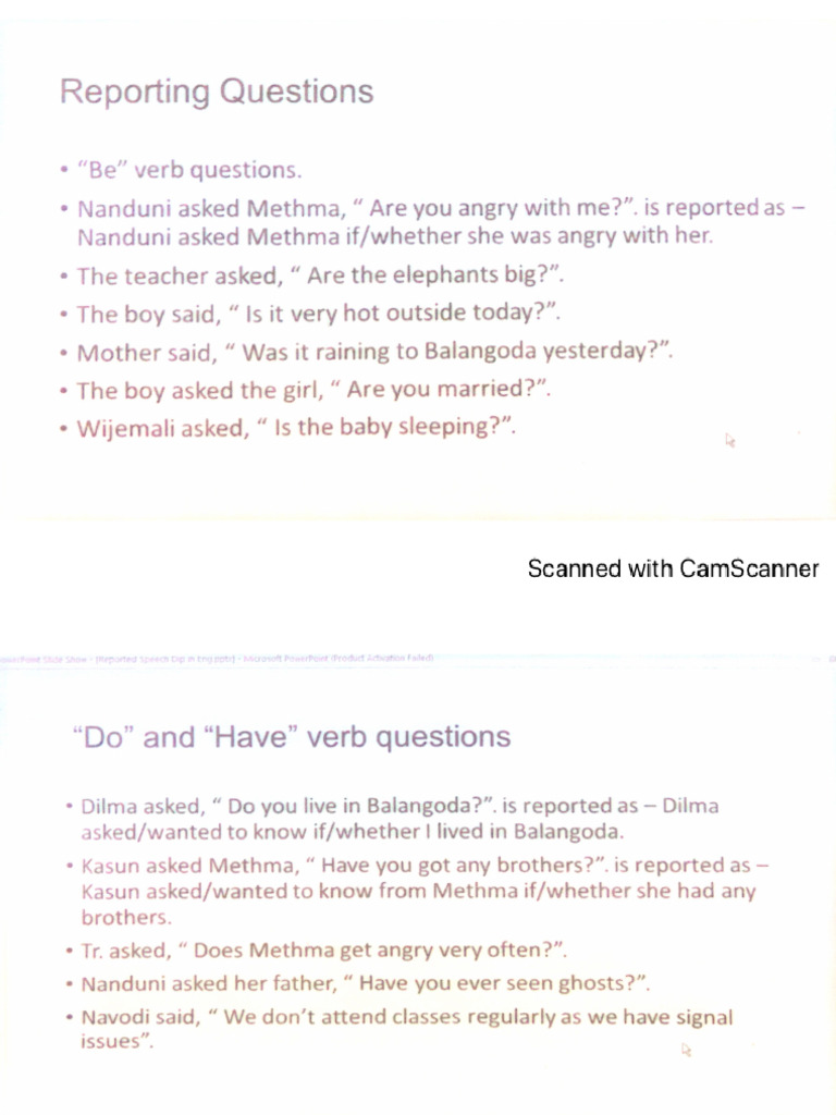 Reporting Questions | PDF