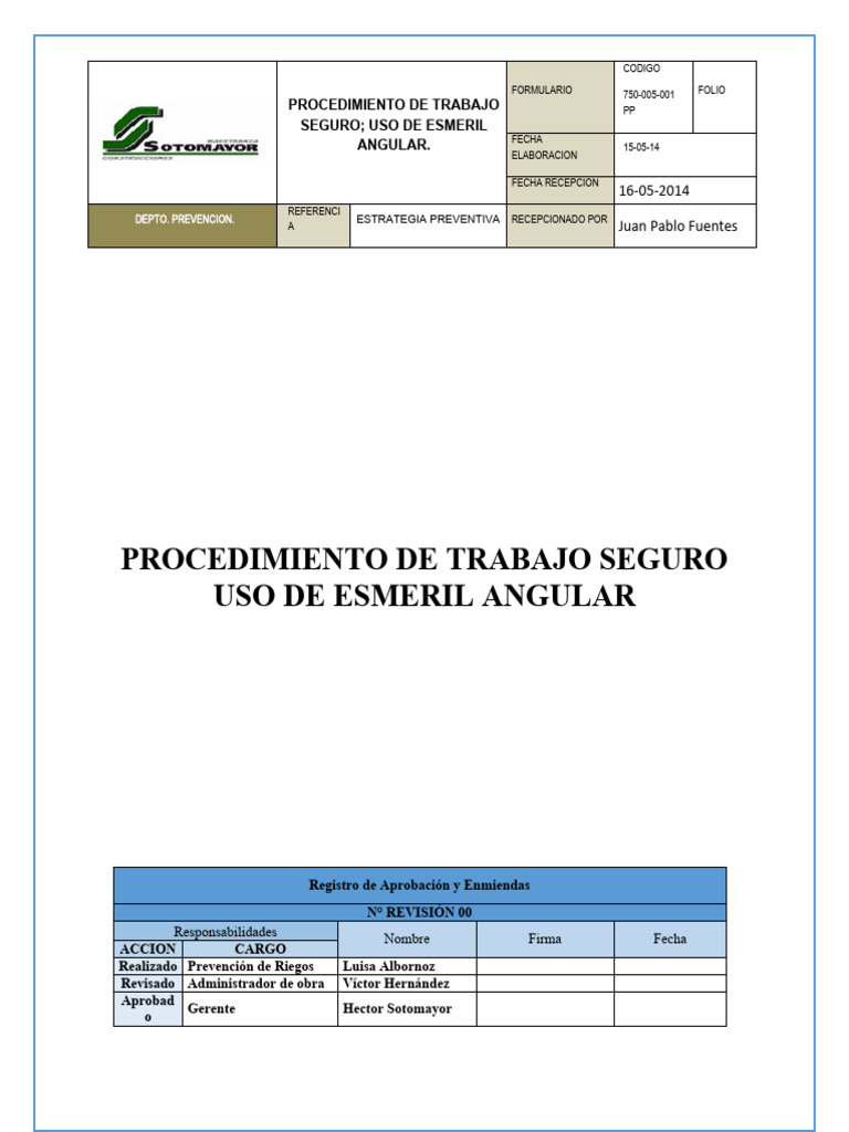 750-005 - 001 Uso de Esmeril Angular (L) | PDF