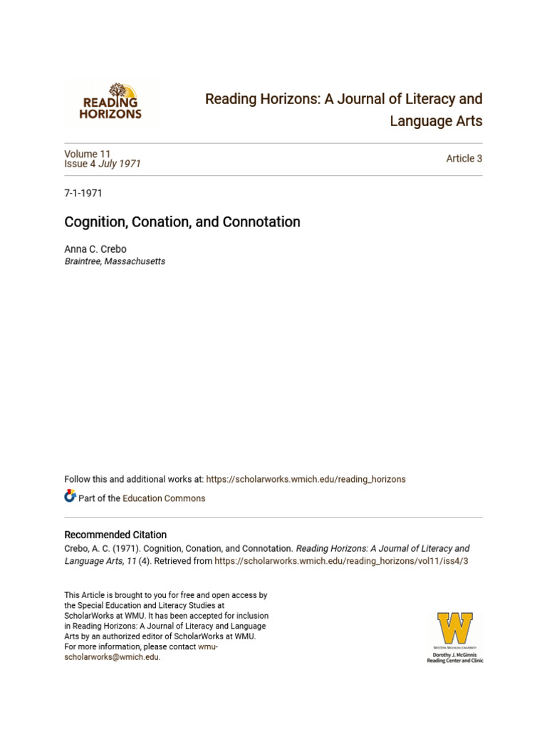 Cognition Conation and Connotation | PDF | Perception | Concept