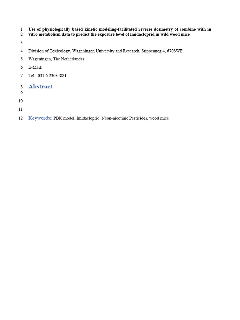 BH Chapter 5 Mice-IMI-Model (1) .Edited | PDF | Pesticide | Drug Metabolism