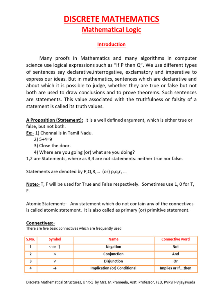 Unit 1 | PDF | Contradiction | Boolean Algebra