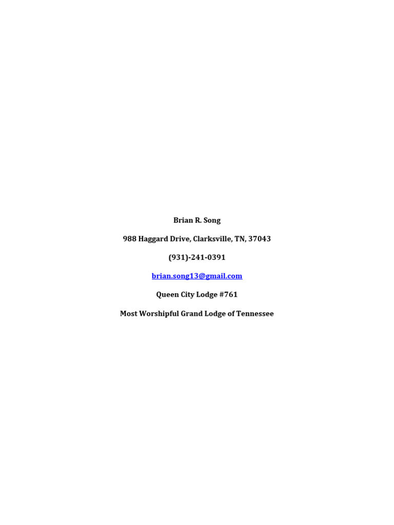 David Bedwell Essay | PDF | Freemasonry