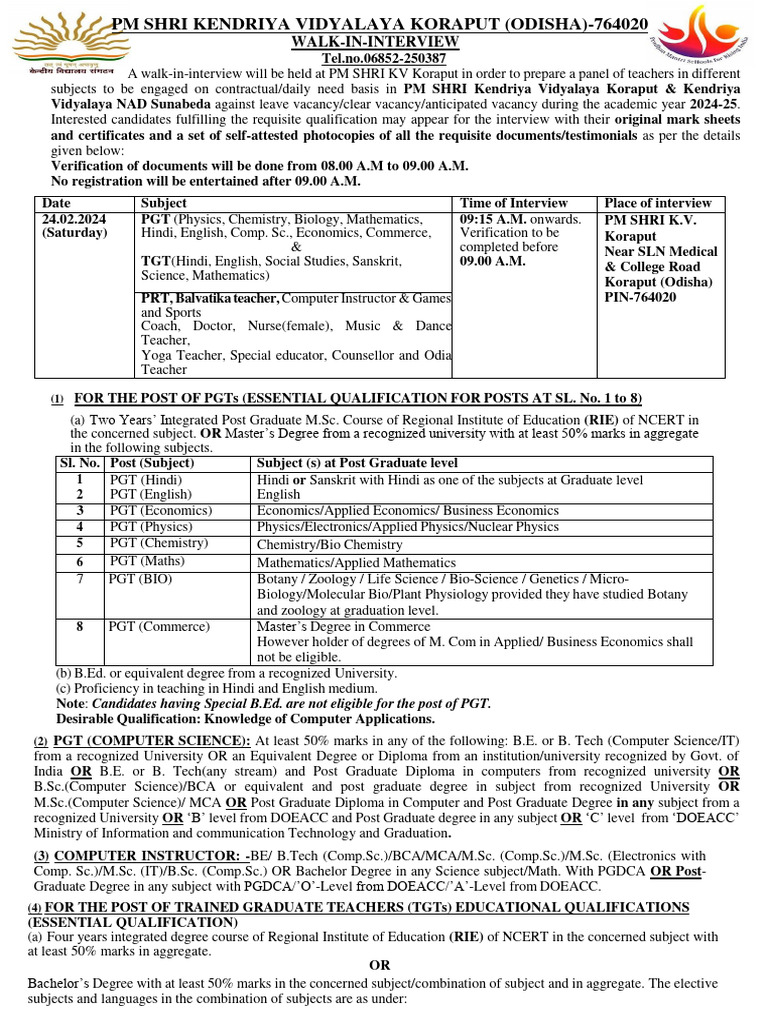 Walk in Interview Eligibility Criteria and Biodata Form_0 | PDF ...