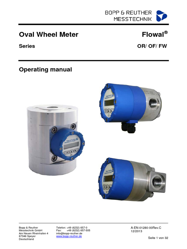 Oval Wheel Meter | PDF | Flow Measurement | Sensor