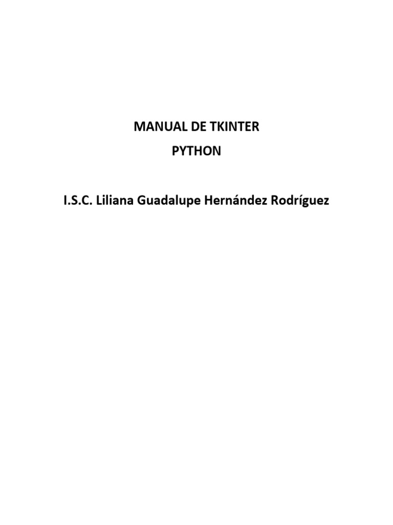 Manual Tkinter | PDF | Ventana (informática) | Cursor (interfaz de usuario)