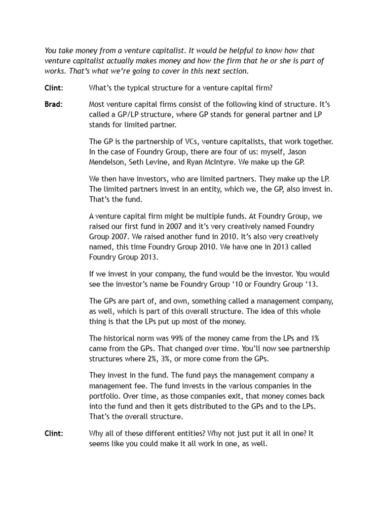 5 How VC Funds Work | PDF | Venture Capital | Corporate Finance