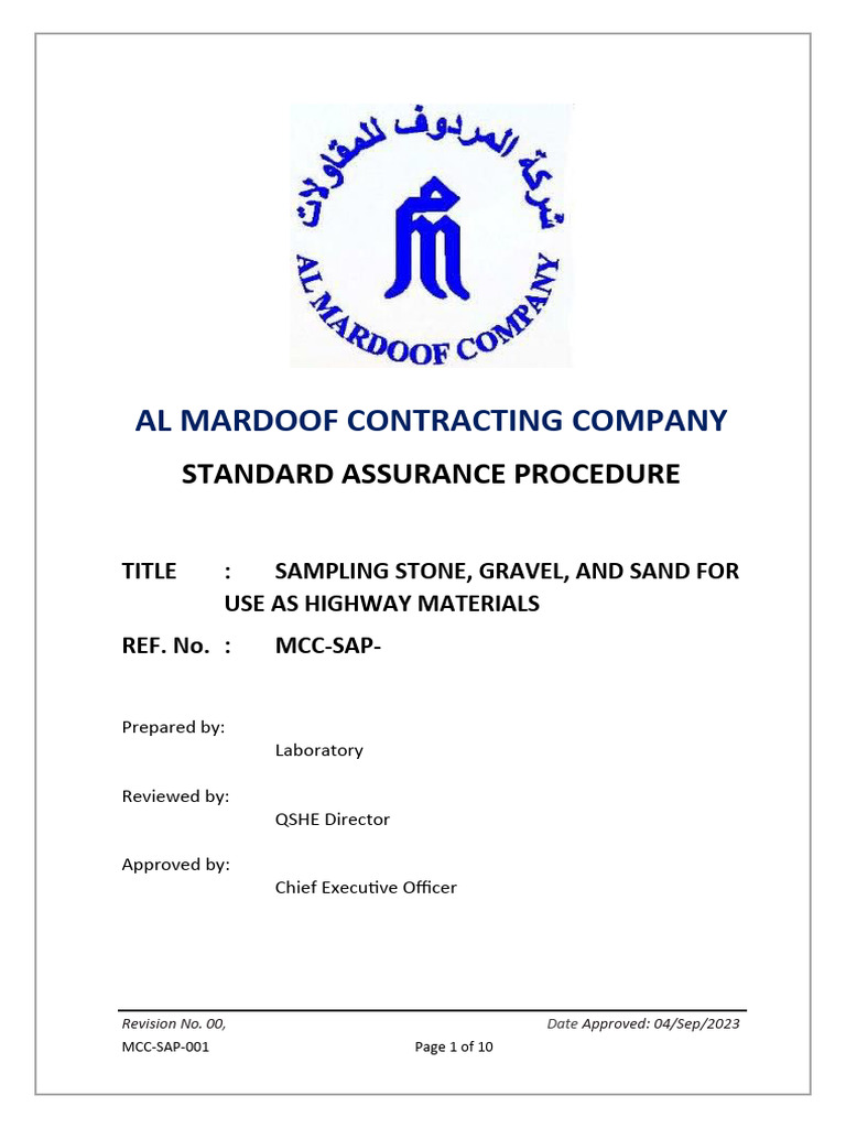 Sampling of Stone, Gravel and Sand | Download Free PDF | Construction ...