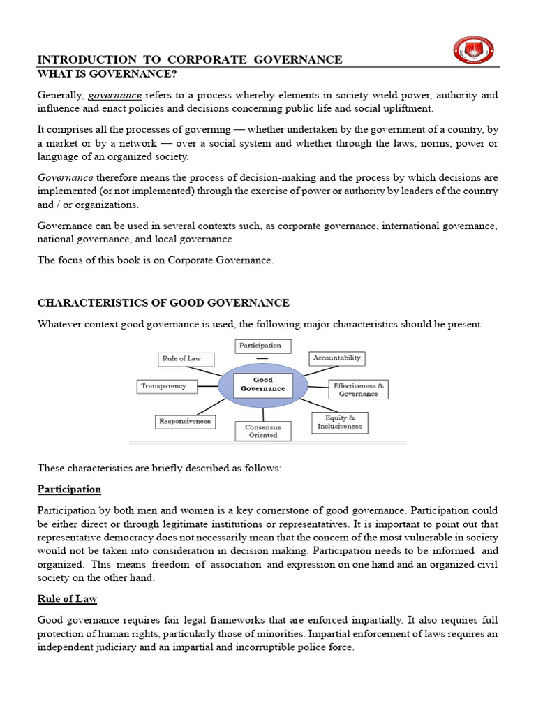 Introduction To Corporate Governance | PDF | Governance | Corporate ...