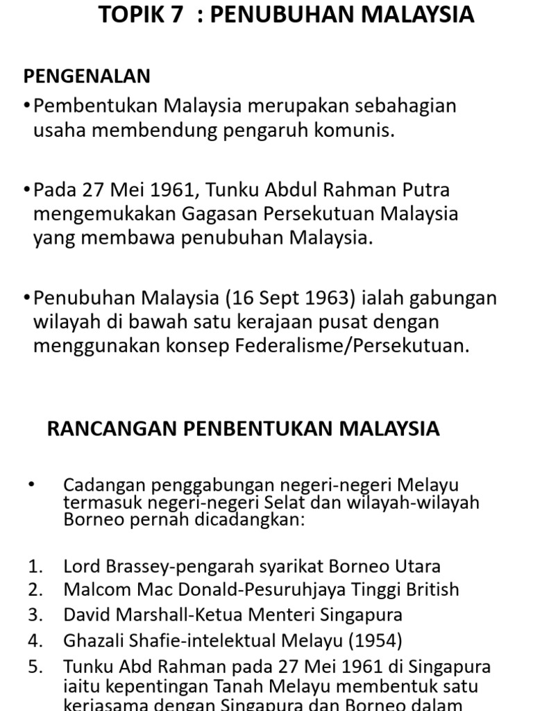 Penubuhan Malaysia | PDF