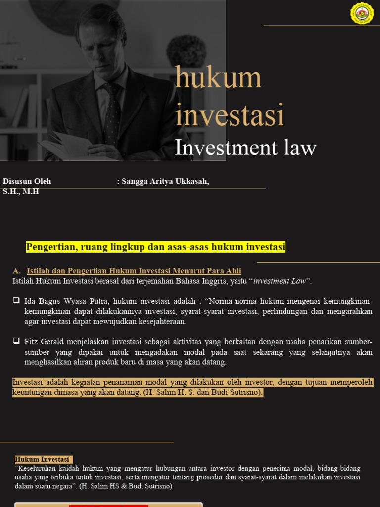 Hukum dan Asas Investasi di Indonesia | PDF | Pengelolaan Keuangan ...