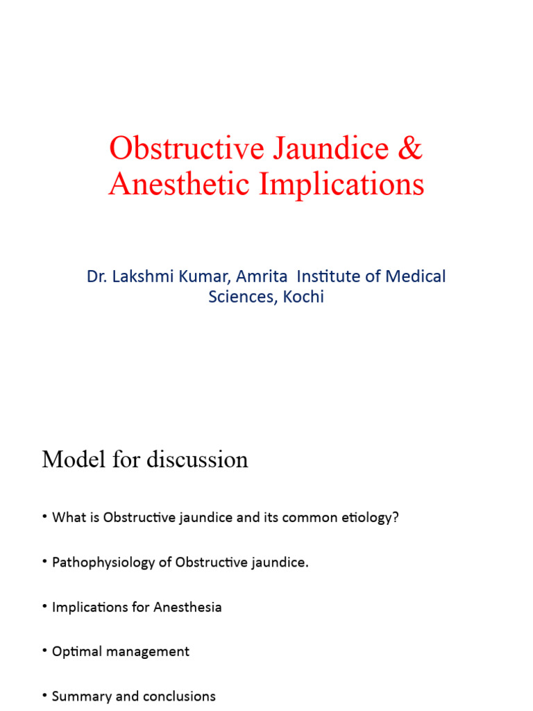 Anesthesia in Obstructive Jaundice | PDF | Bile | Cholesterol