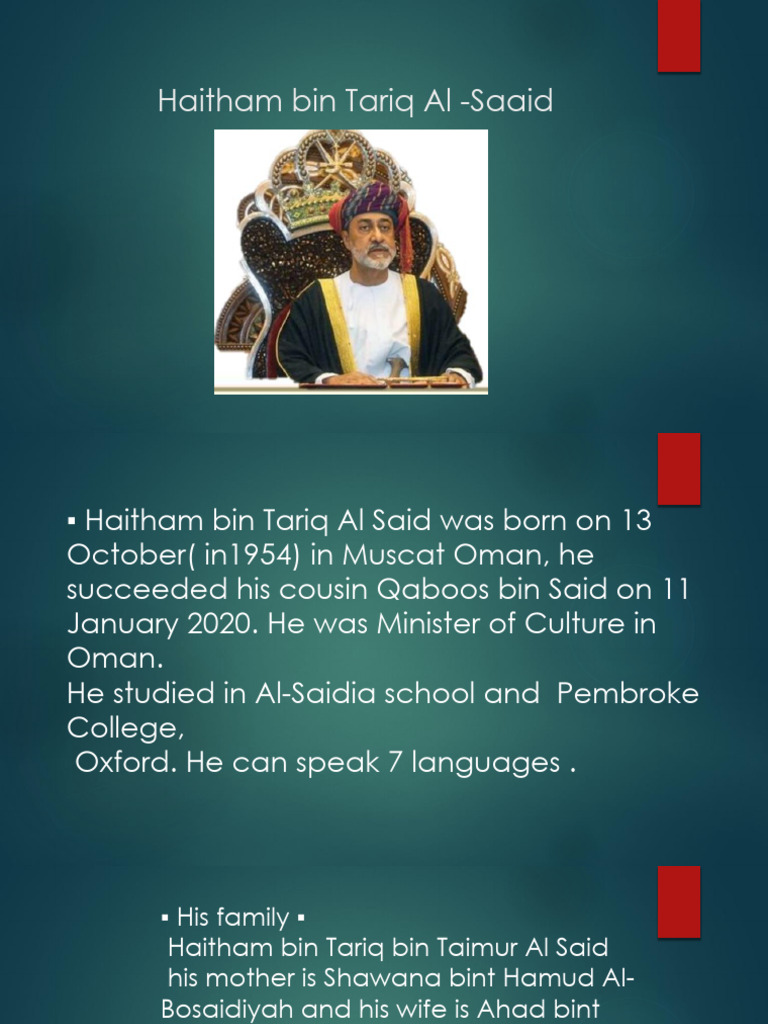 Sultan Haitham: A Brief Profile | PDF | Travel | Religion & Spirituality