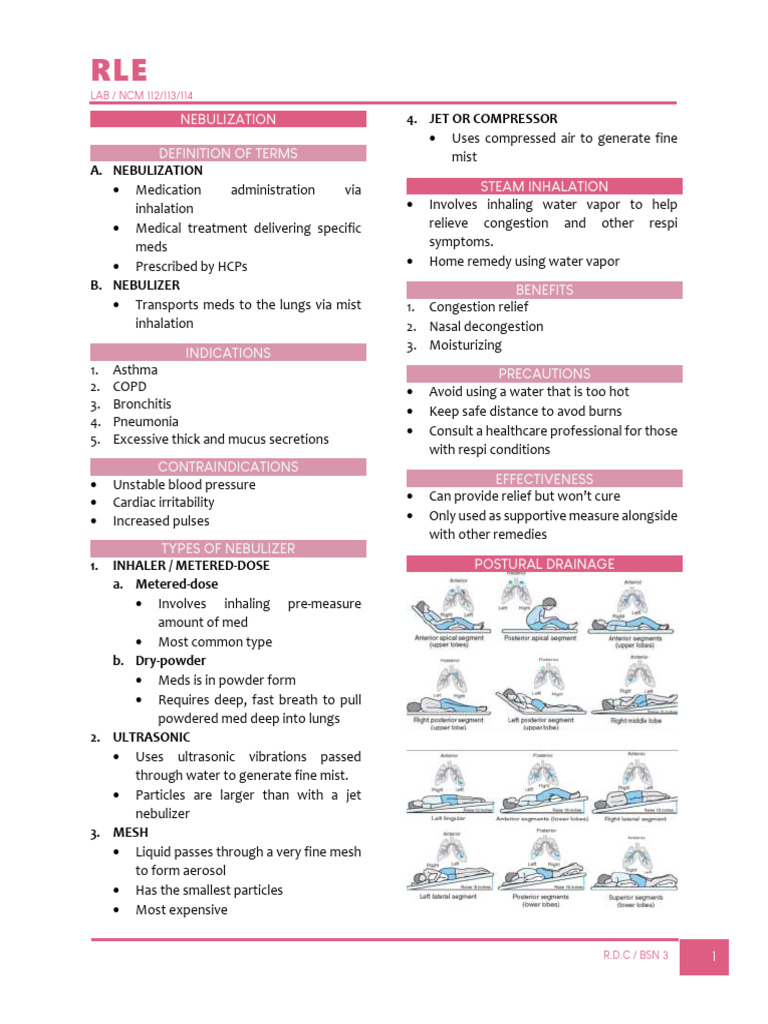 Rle - Nebulization and Steam Inhalation | PDF