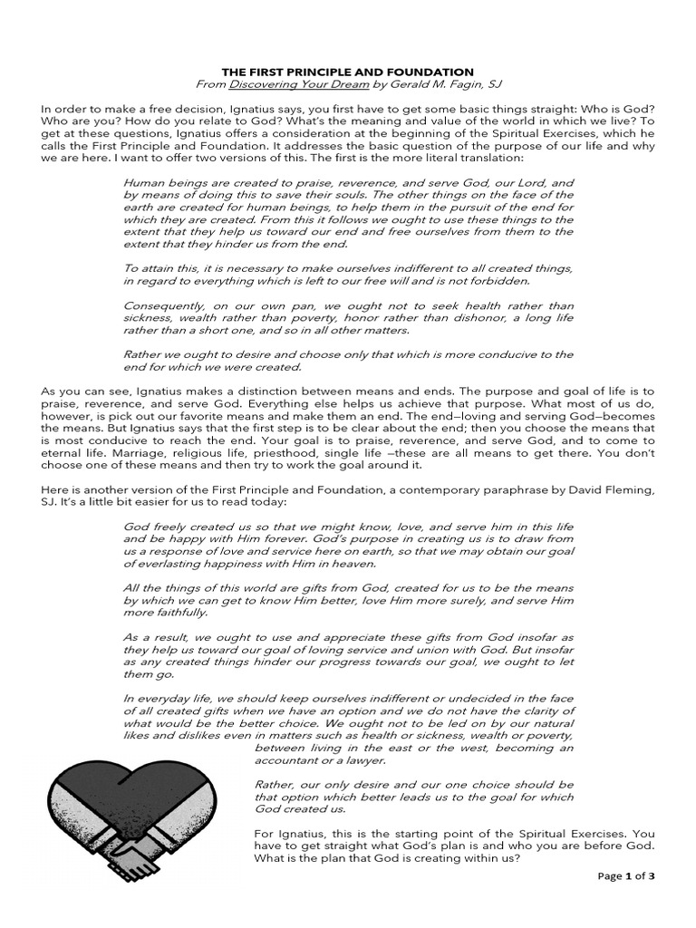 Ignatius' First Principle and Foundation | PDF | Love | God