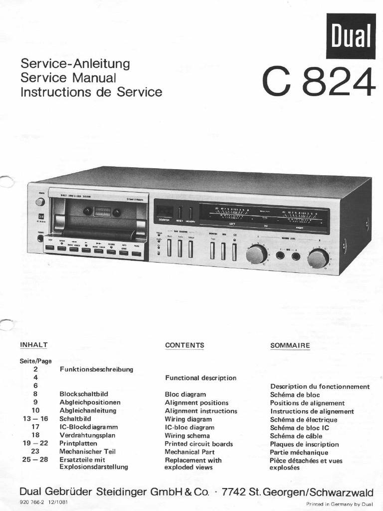 Dual C-824 - Service Manual | PDF