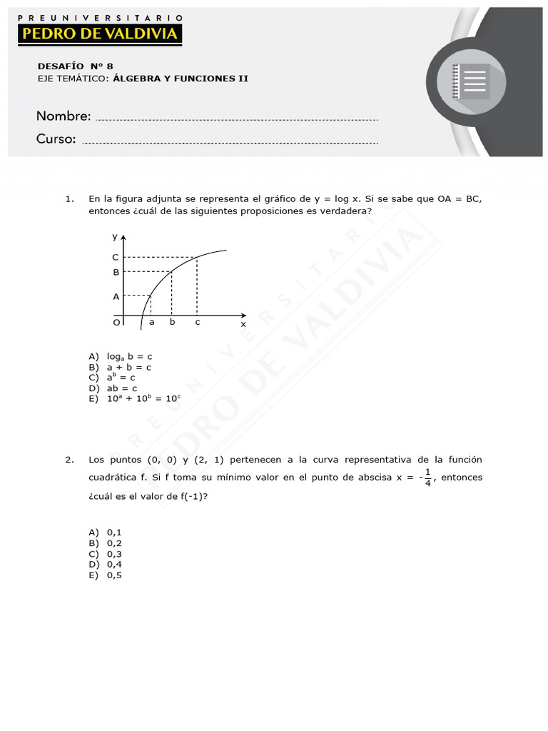Problemas de Álgebra y Funciones Matemáticas | PDF | Relaciones matematicas | Funciones y mapeos