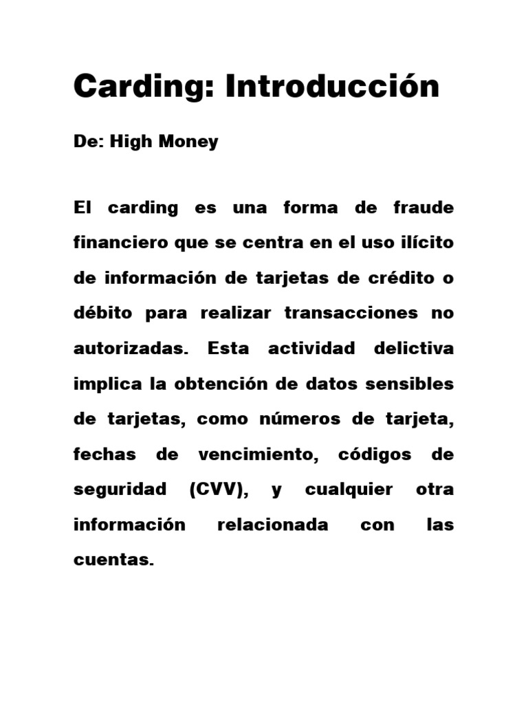 Introduccion Carding | PDF | Informática