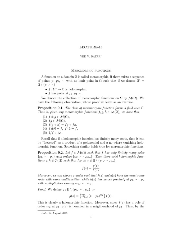 Lecture 16 | PDF | Mathematical Analysis | Mathematical Objects