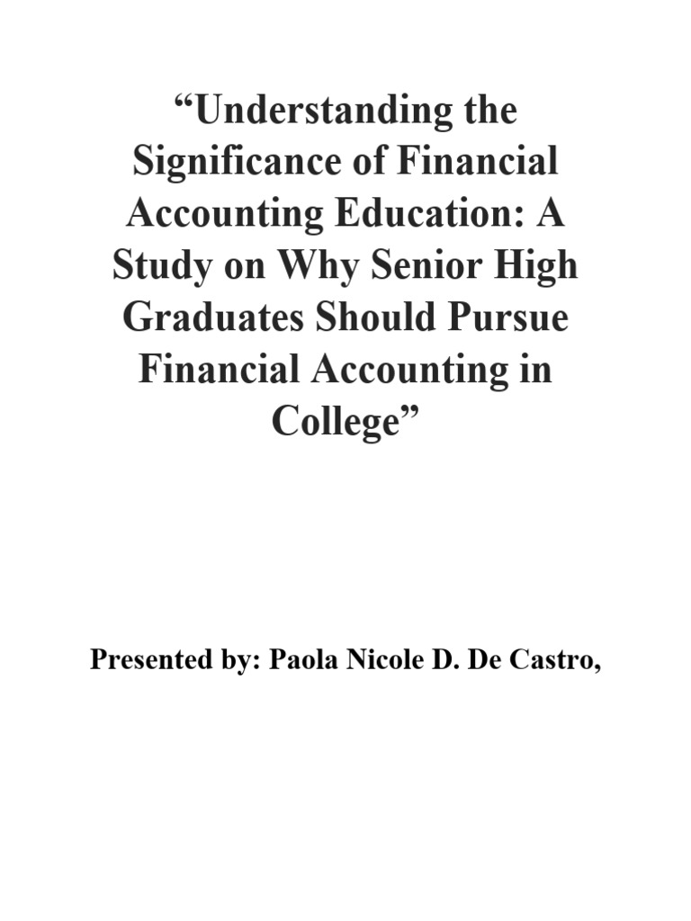 Understanding The Significance of Financial Accounting Education | PDF ... Understanding The Significance of Financial Accounting Education | PDF ...