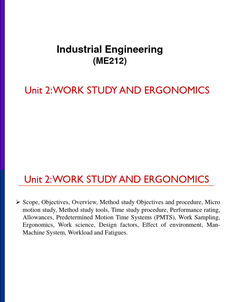 Work Study & Ergonomics | PDF