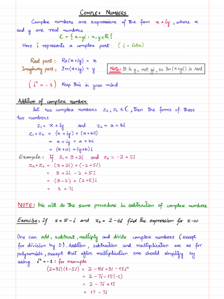 Explanation of Complex Numbers | PDF