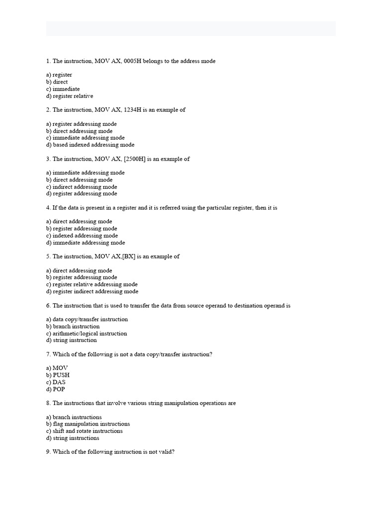 MPMC 1st Mid Quiz | PDF