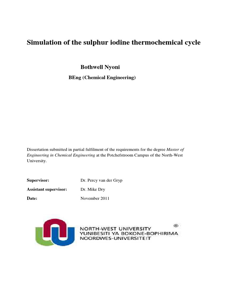 Hydrogen Production via SI Cycle | PDF | Fuels | Hydrogen