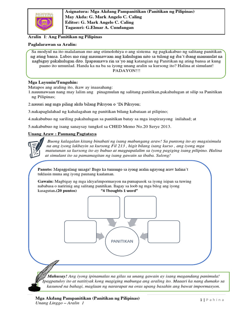 Aralin 1 Ang Sining Panitikan | PDF