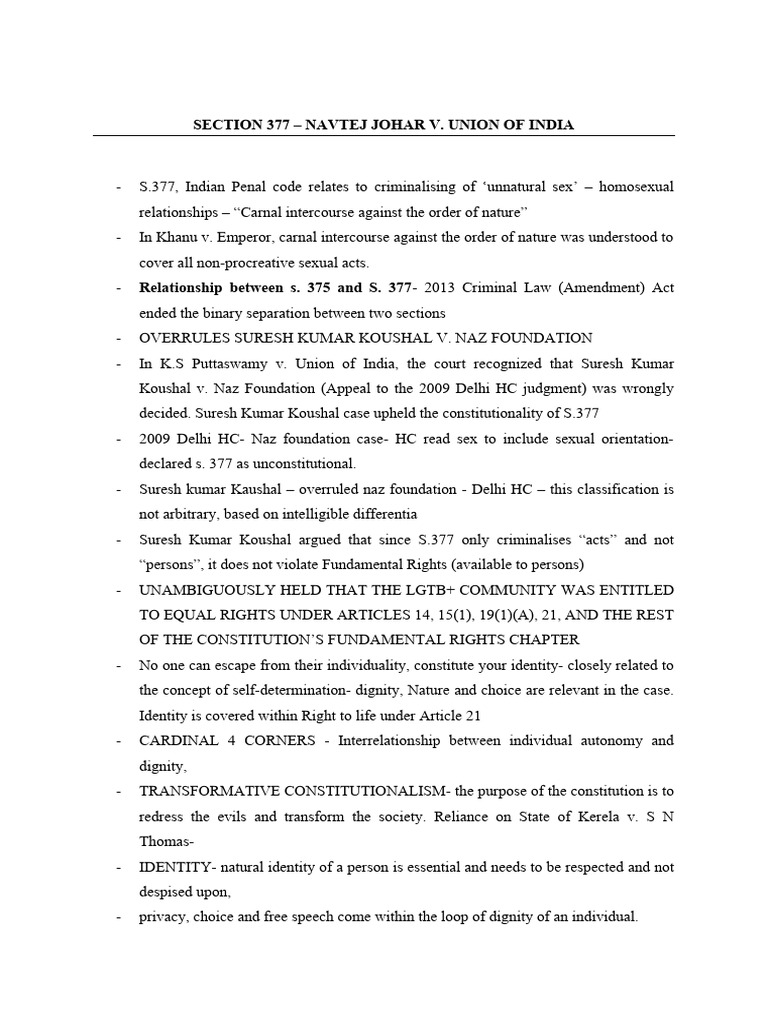 Section 377 | PDF | Ethical Principles | Rights