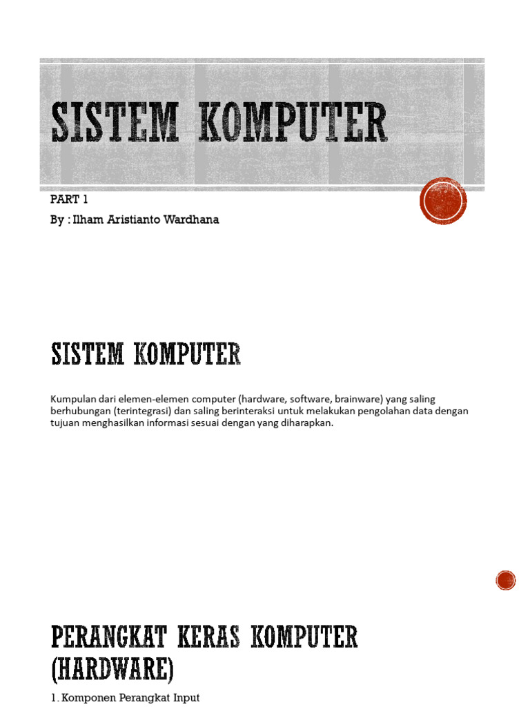 Sistem Komputer Part 1 | PDF