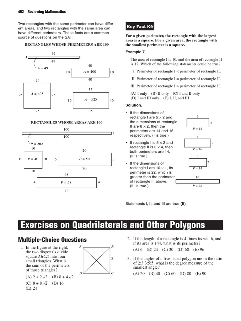 11 - Quadrilaterals and Other Polygons (10+5) | PDF | Rectangle | Area