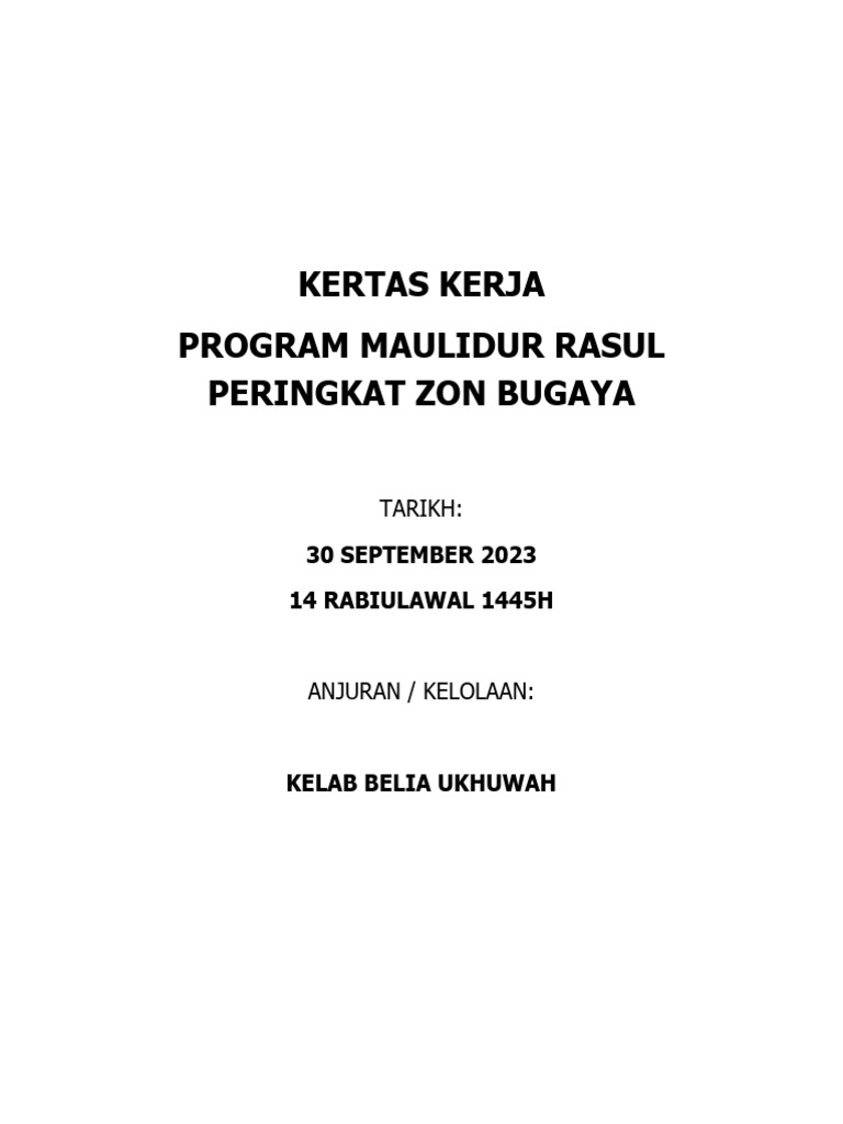 Program Maulidur Rasul N66 Bugaya | PDF