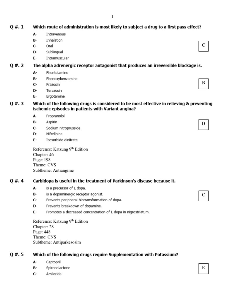 Bcqs Paper Katzung | PDF