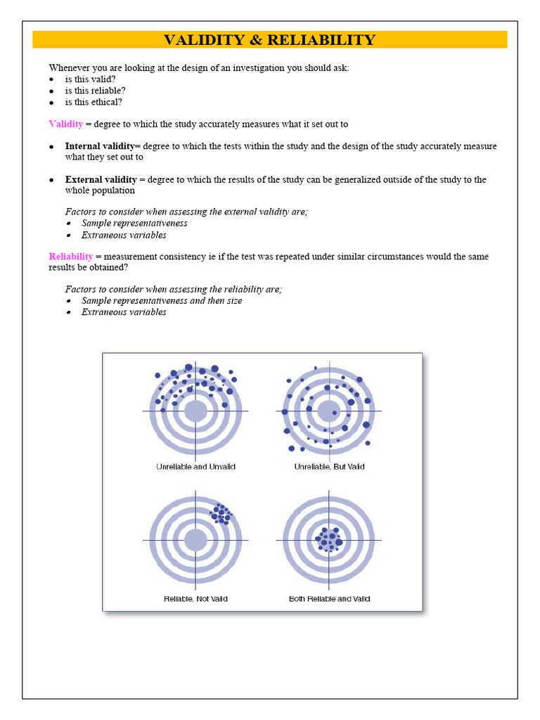 Validity and Reliability Worksheet - Head Circumference | PDF | Validity (Statistics) | Cognition