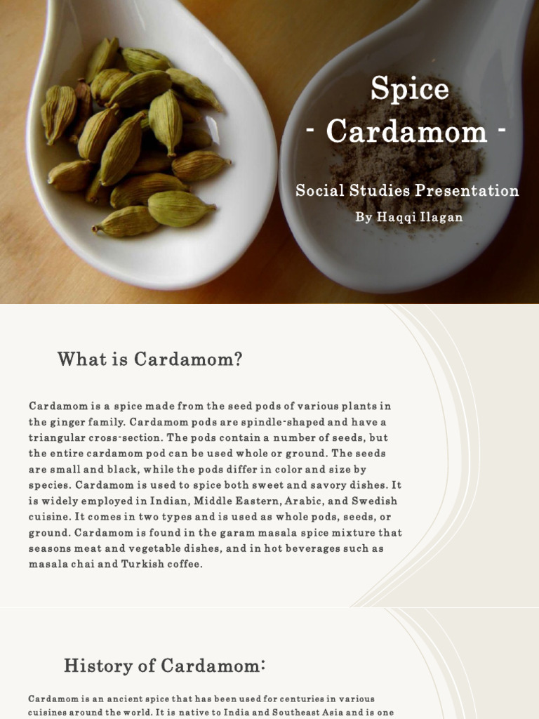 Spice Cardamom - Social Studies Presentation | PDF | Spice