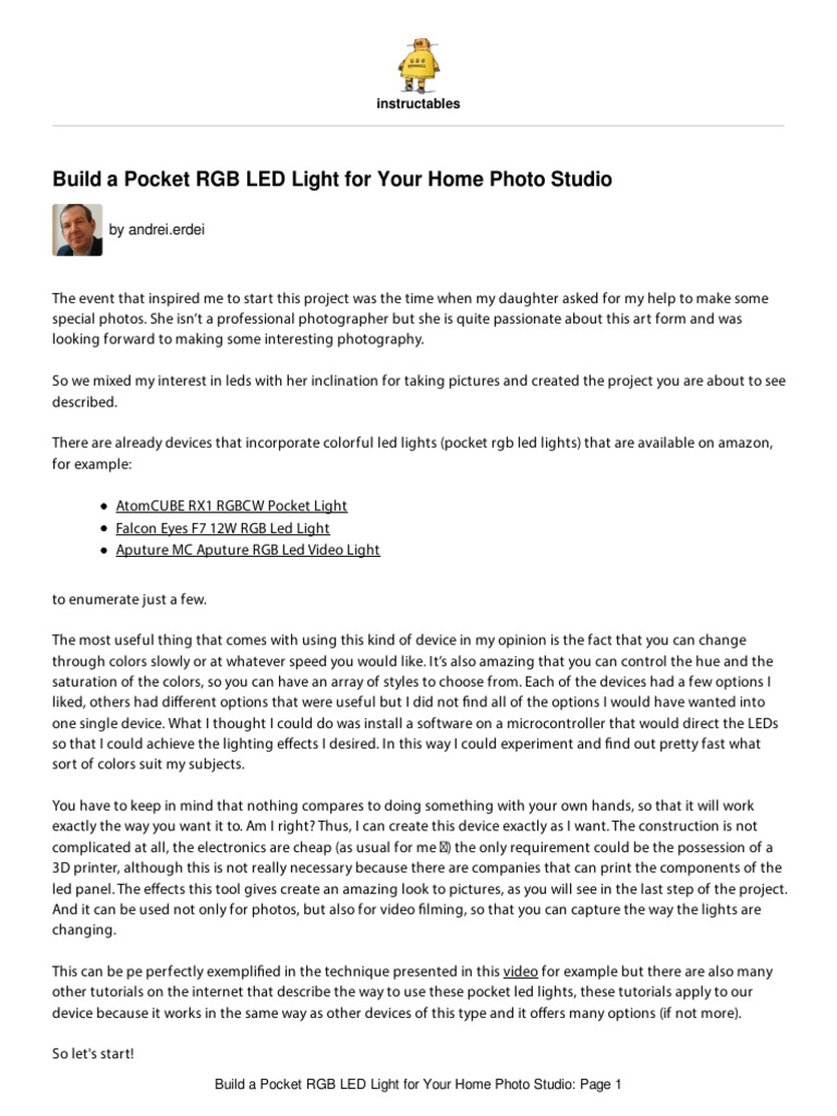 DIY Pocket RGB LED Light Guide | PDF | Light Emitting Diode | Rgb Color ...