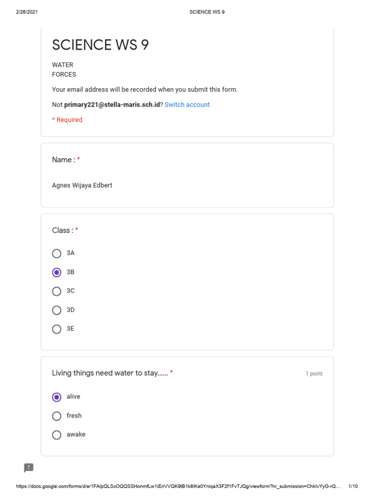 Science WS 9 | PDF | Water