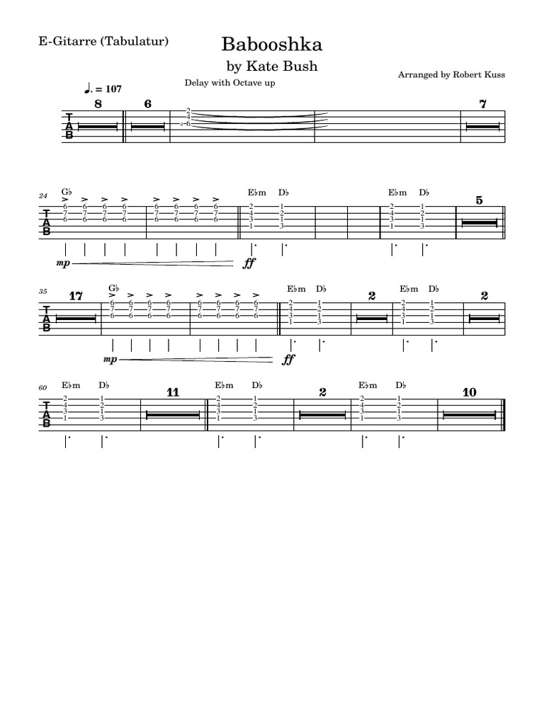 Babooshka: by Kate Bush | PDF | Songs Written