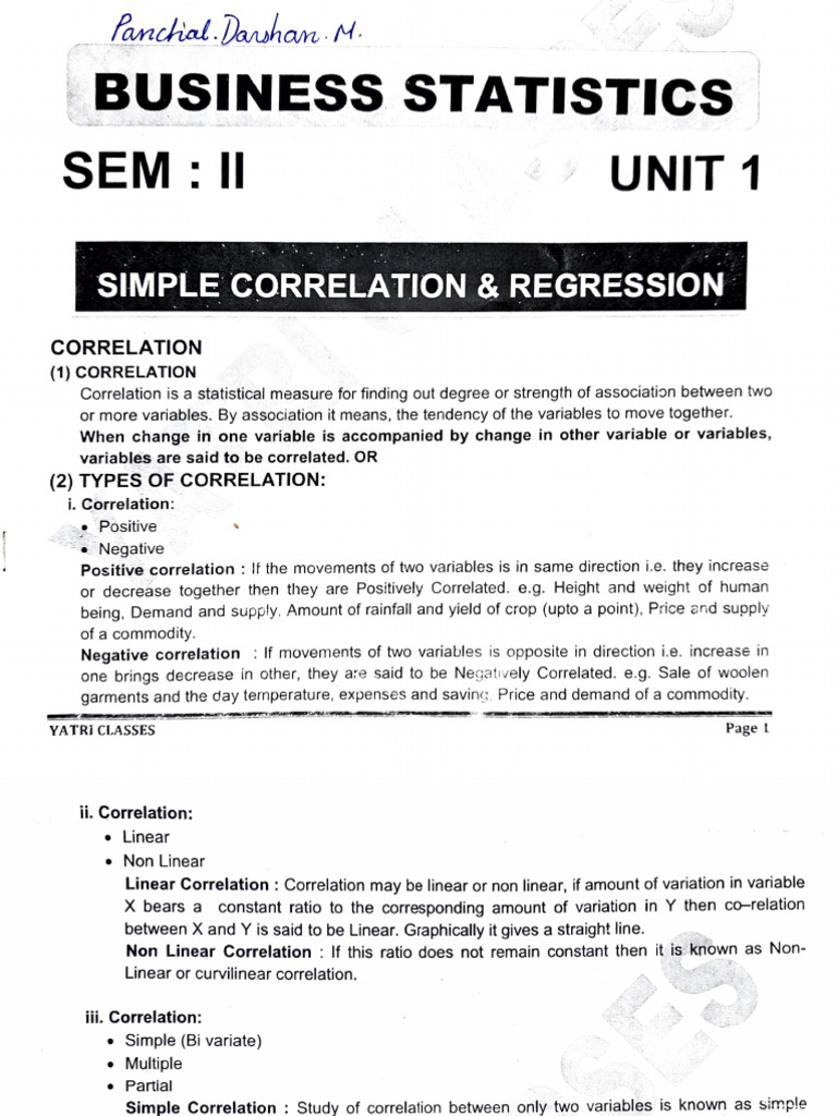 Business Statistics Unit 1 | PDF | Cost Of Living | Linear Regression