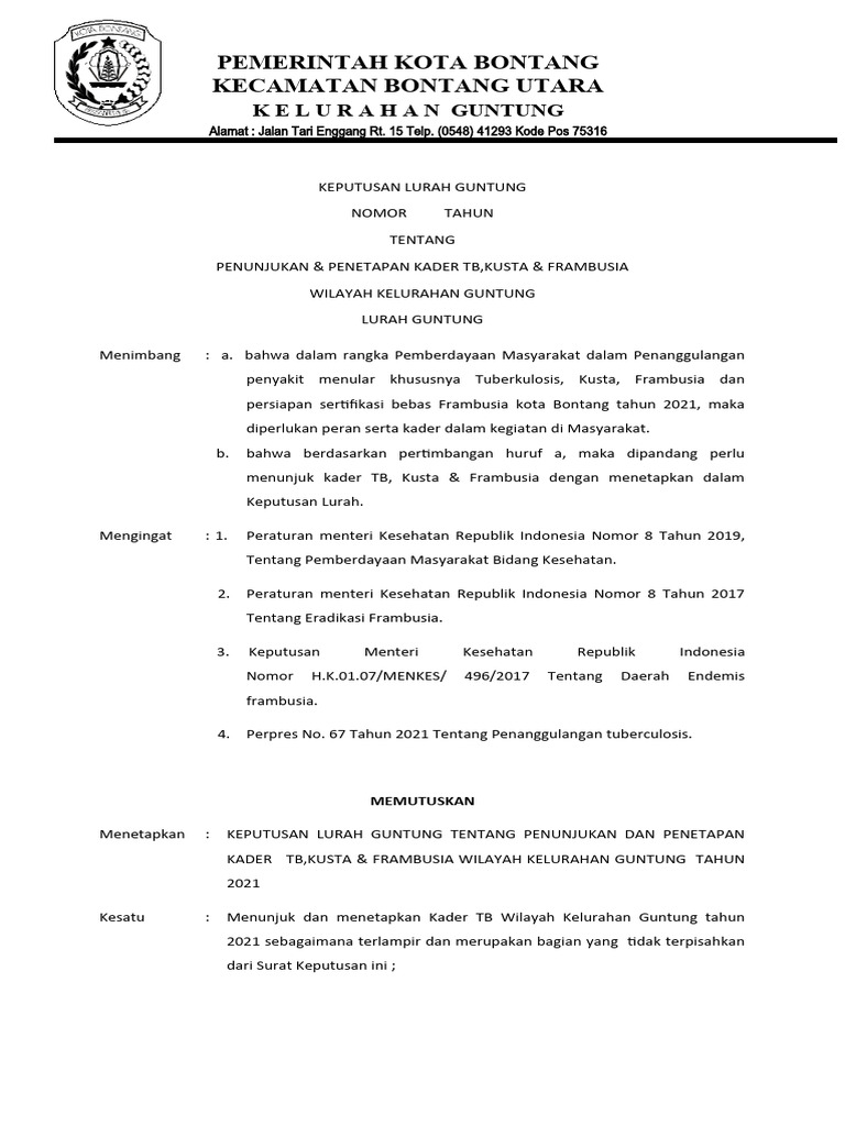 SK Kader TB Kusta Frambusia Fix | PDF