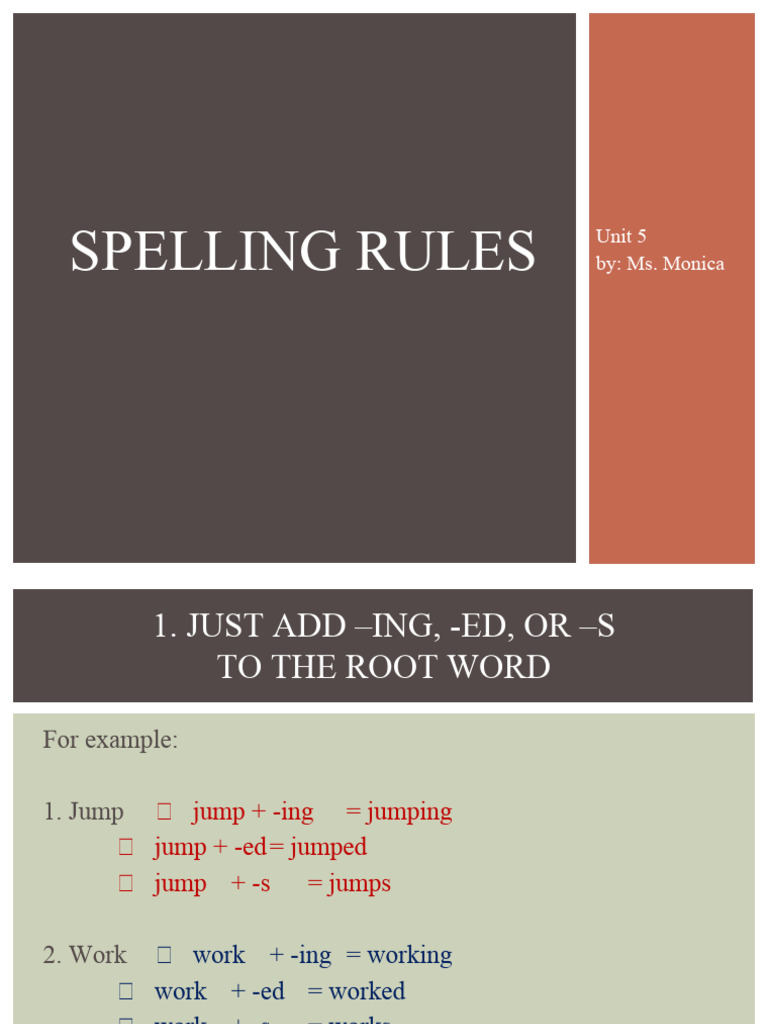 Spelling Rules for Verb Conjugation | PDF